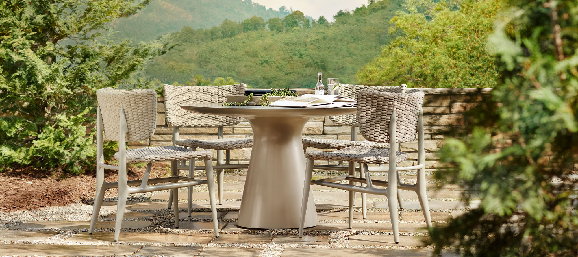 Spin Outdoor Dining Table-by Barbara Barry-MCO3336 | Baker-McGuire