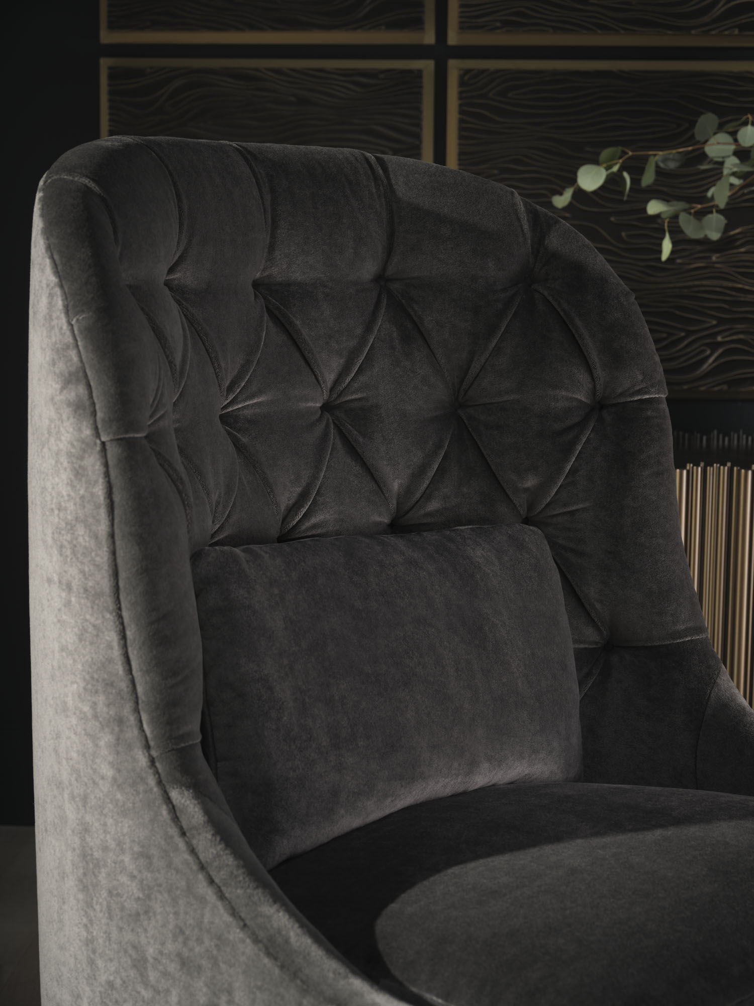 Caldera Swivel Lounge Chair-by Susan Ferrier-BAA5804C | Baker-McGuire