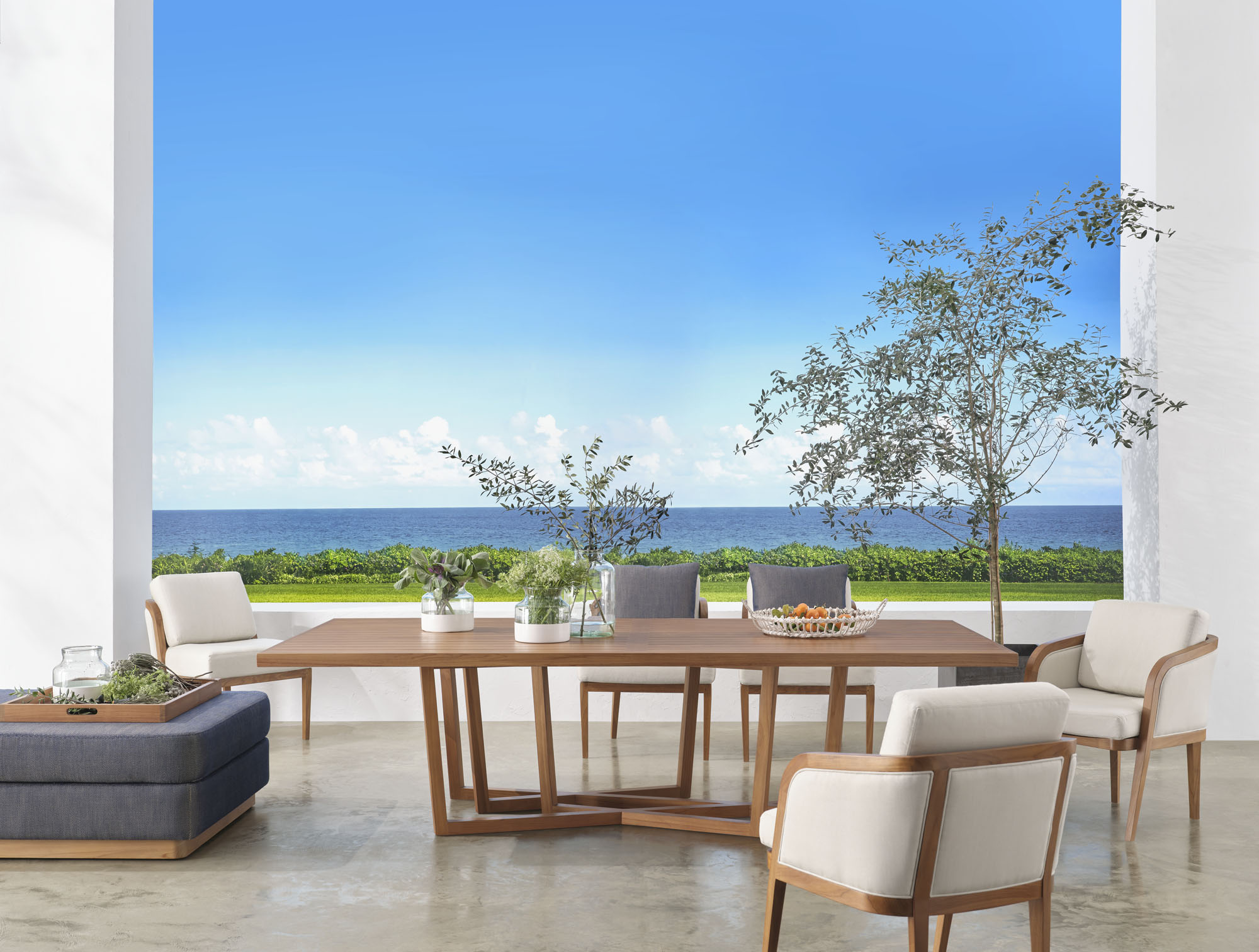 Cutter Rectangle Dining Table - Wood Top-by Baker Resort-MCO3634 ...